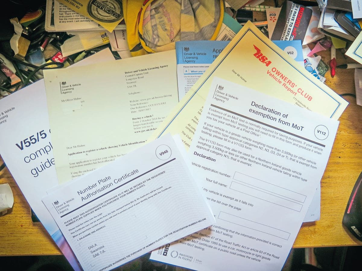 How to register a motorcycle | Classic Bike Hub